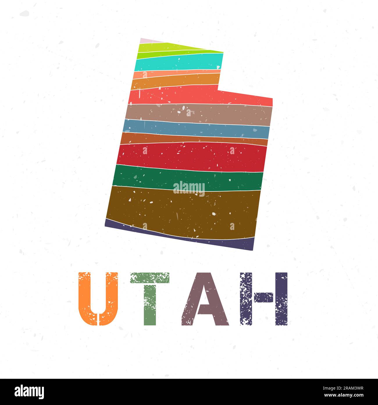 Utah map design. Shape of the US state with beautiful geometric waves ...