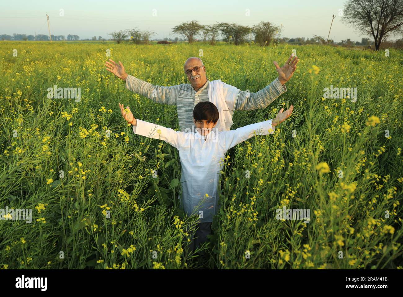 Elder farmer with grandson hi-res stock photography and images - Alamy