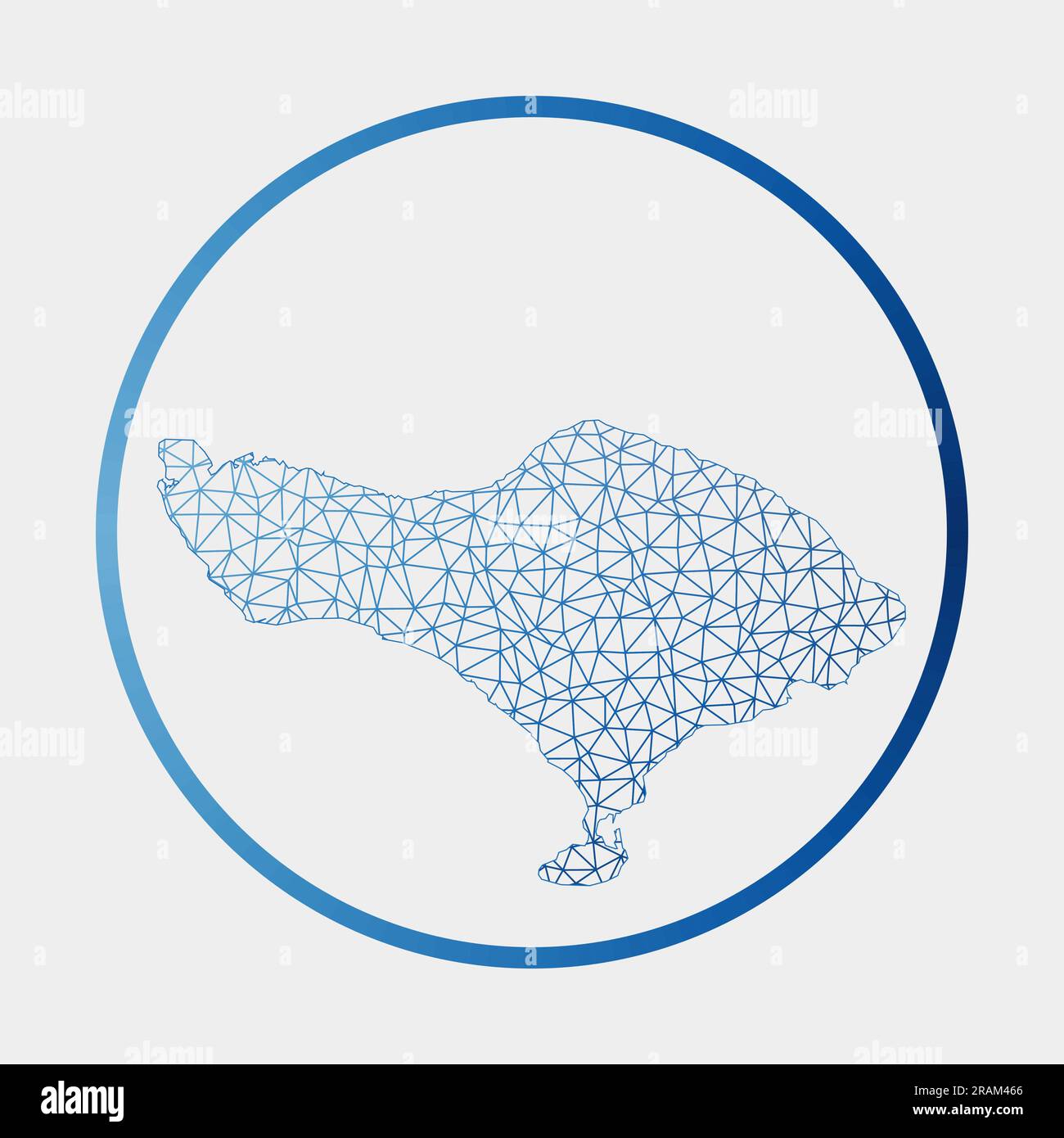 Bali icon. Network map of the island. Round Bali sign with gradient ...