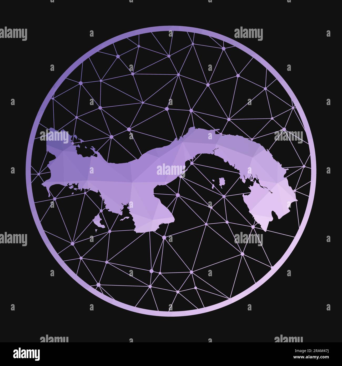 Panama icon. Vector polygonal map of the country. Panama icon in ...