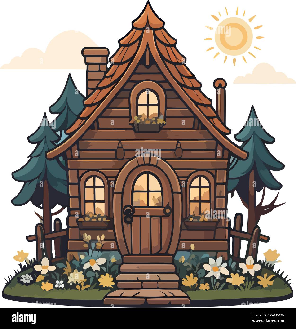 Stone hut building Stock Vector Images - Alamy