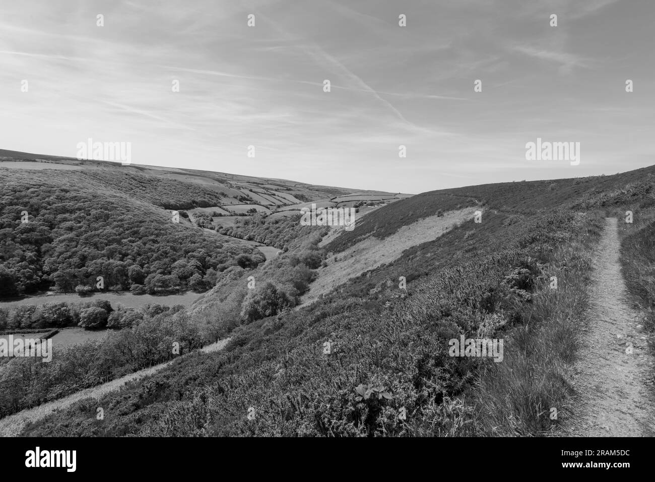 Landscape photo of the Doone valley in Exmoor National Park Stock Photo ...
