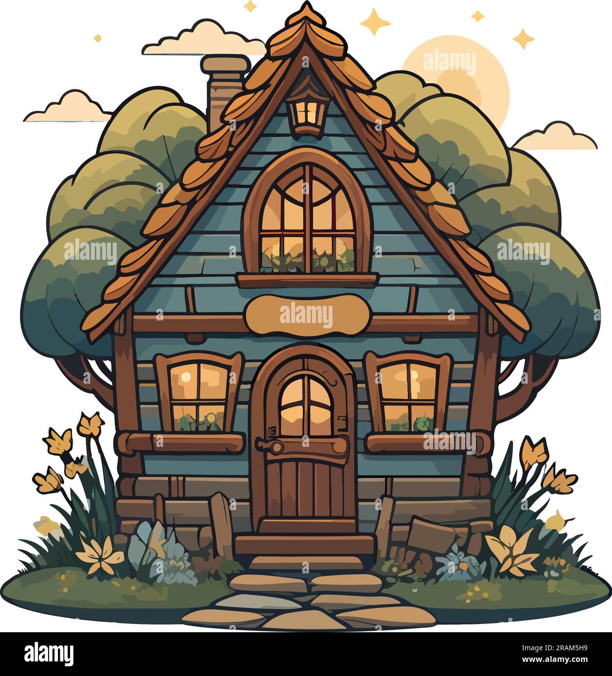 Awesome and cuteness elf house vector art Stock Vector Image & Art - Alamy