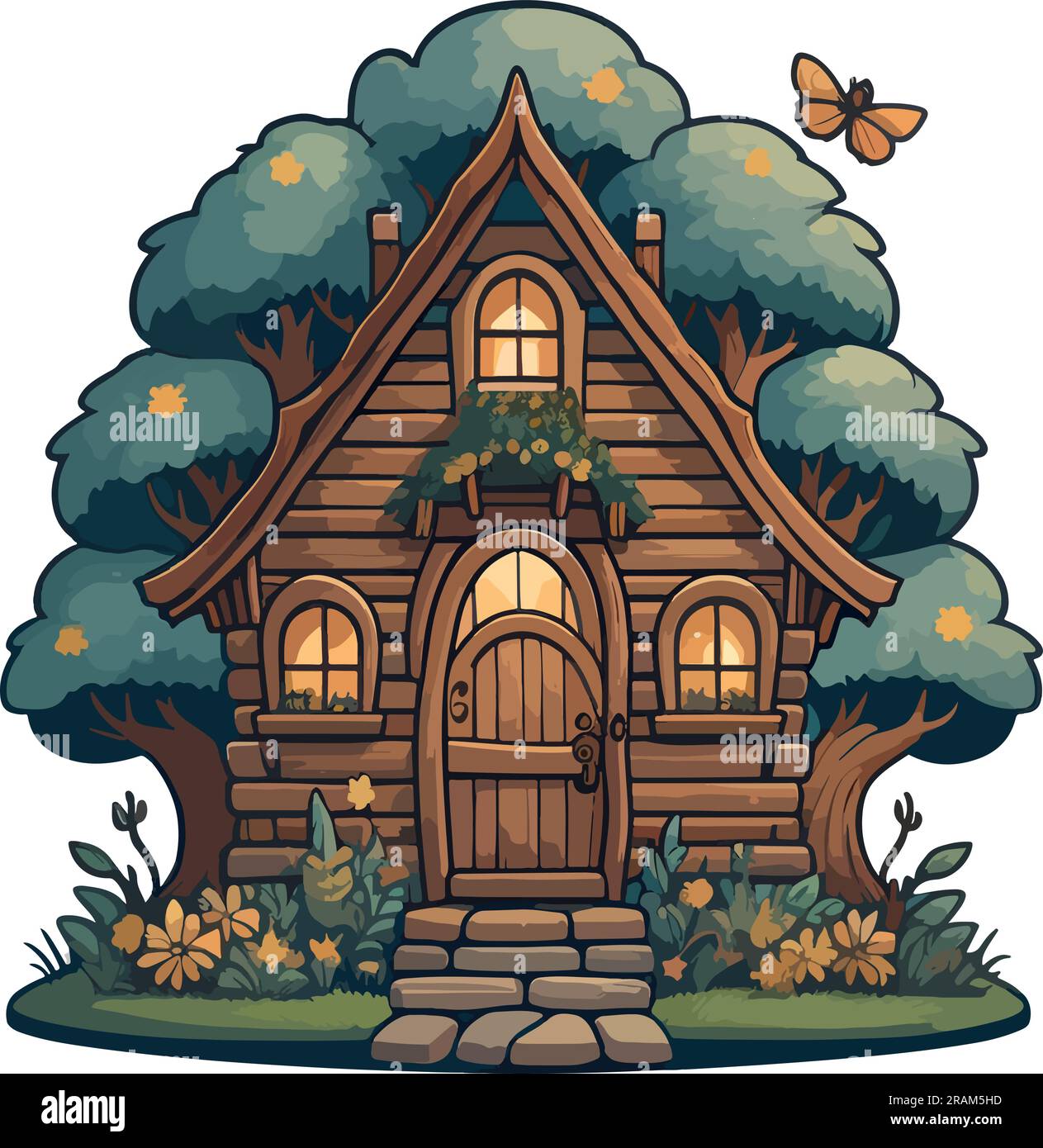 Amazing and cuteness elf house vector art Stock Vector Image & Art - Alamy