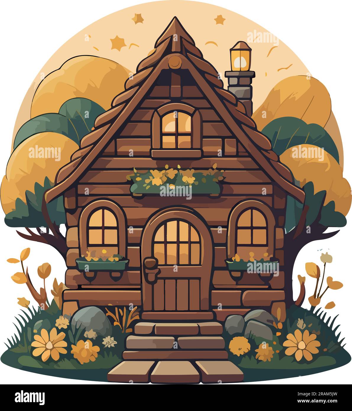 Incredible and cuteness elf house vector art Stock Vector Image & Art ...
