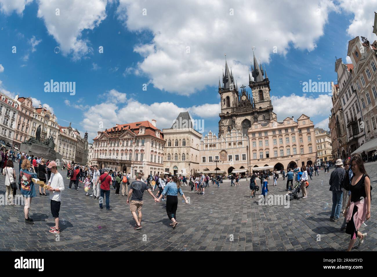 Prague, Czech Republic - May 21, 2017: Crowd of people at Old Town ...