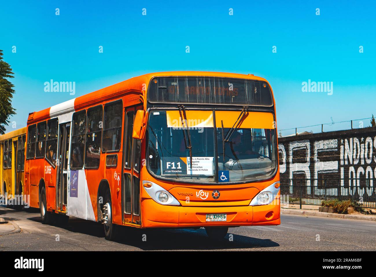 Santiago, Chile - March 06 2023: A public transport Transantiago, or ...