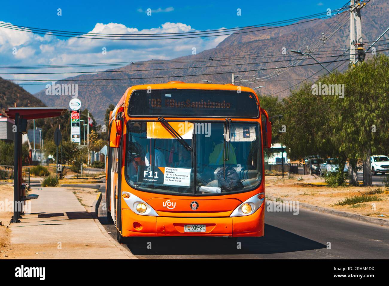 Santiago, Chile - March 06 2023: A public transport Transantiago, or ...