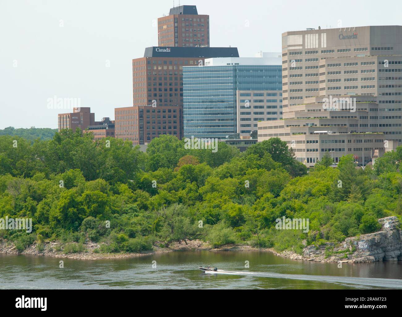 Gatineau Skyline along the Ottawa River, Gatineau, Quebec, Canada Stock ...