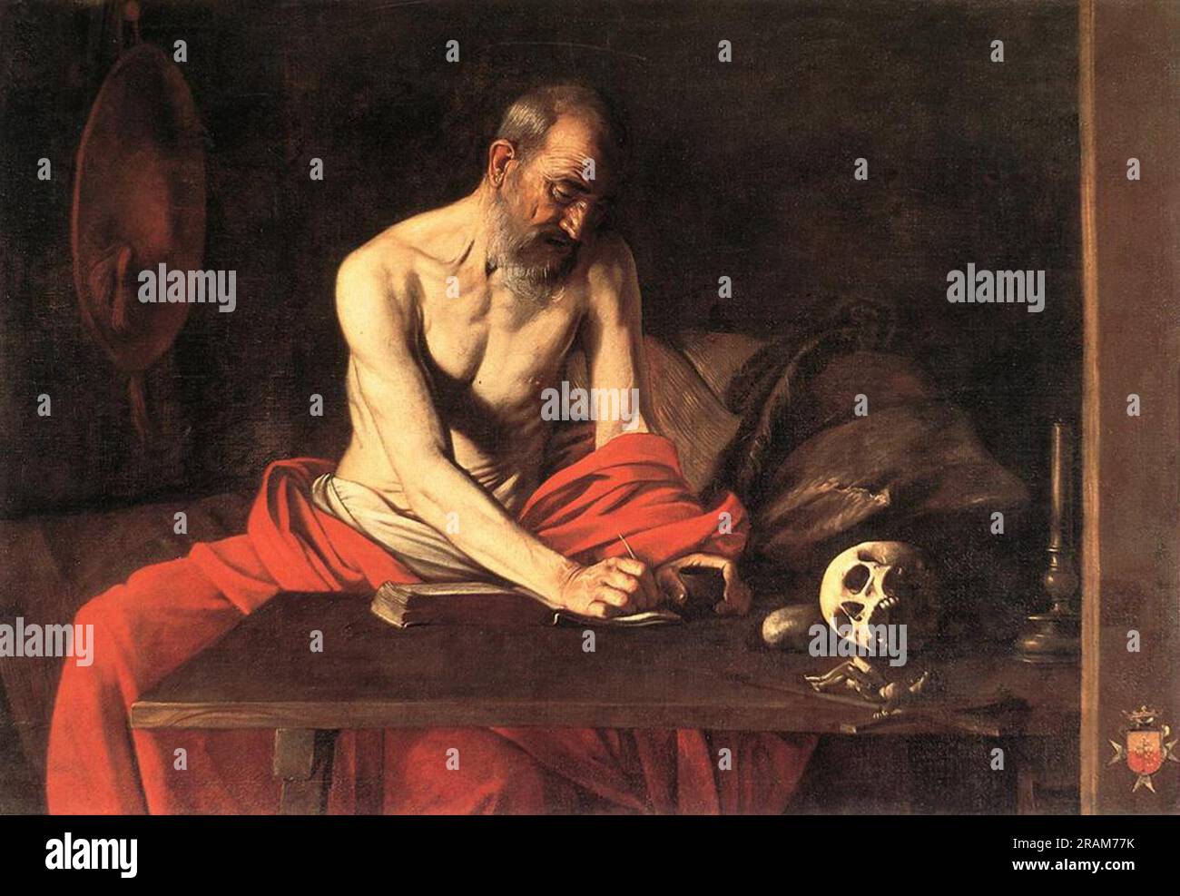 Saint Jerome Writing 1607 by Caravaggio Stock Photo - Alamy