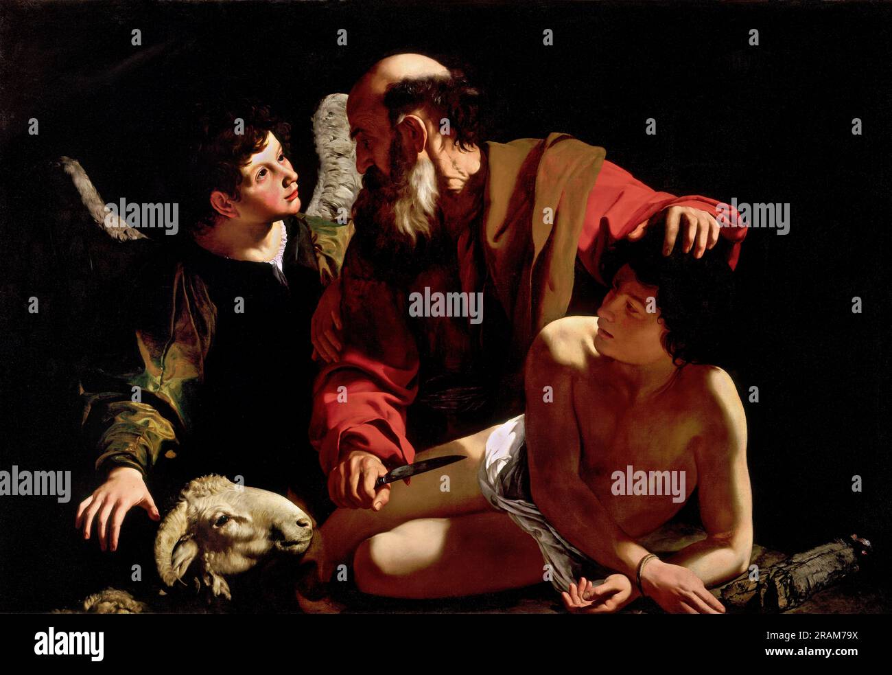 Sacrifice of Isaac 1598 by Caravaggio Stock Photo - Alamy