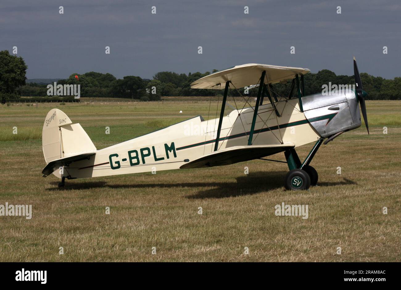 An SNCAN/Stampe SV.4C biplane at Headcorn Aerodrome Kent England Stock ...