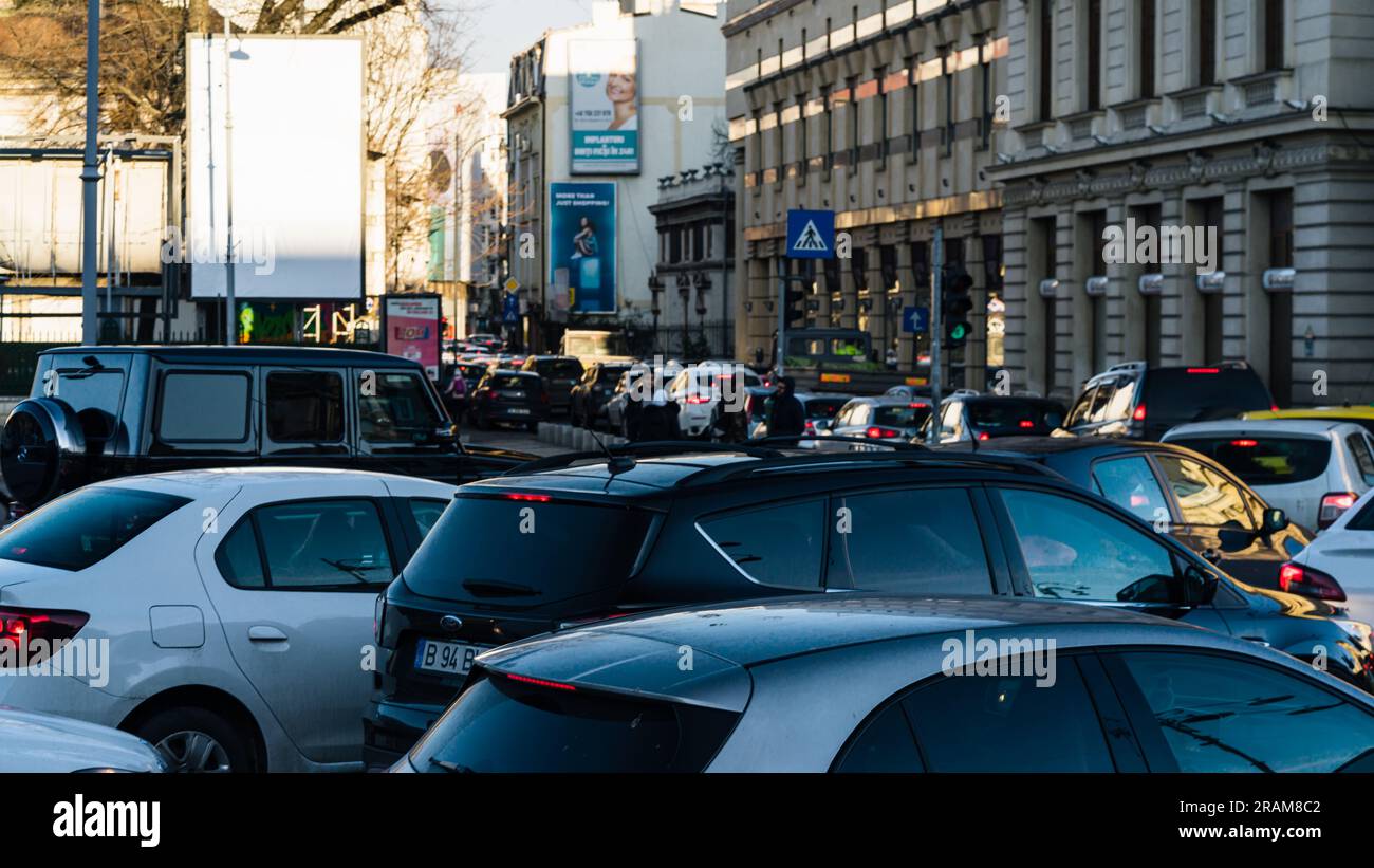 Bumper to Bumper - Urban traffic congestion during peak hour in ...