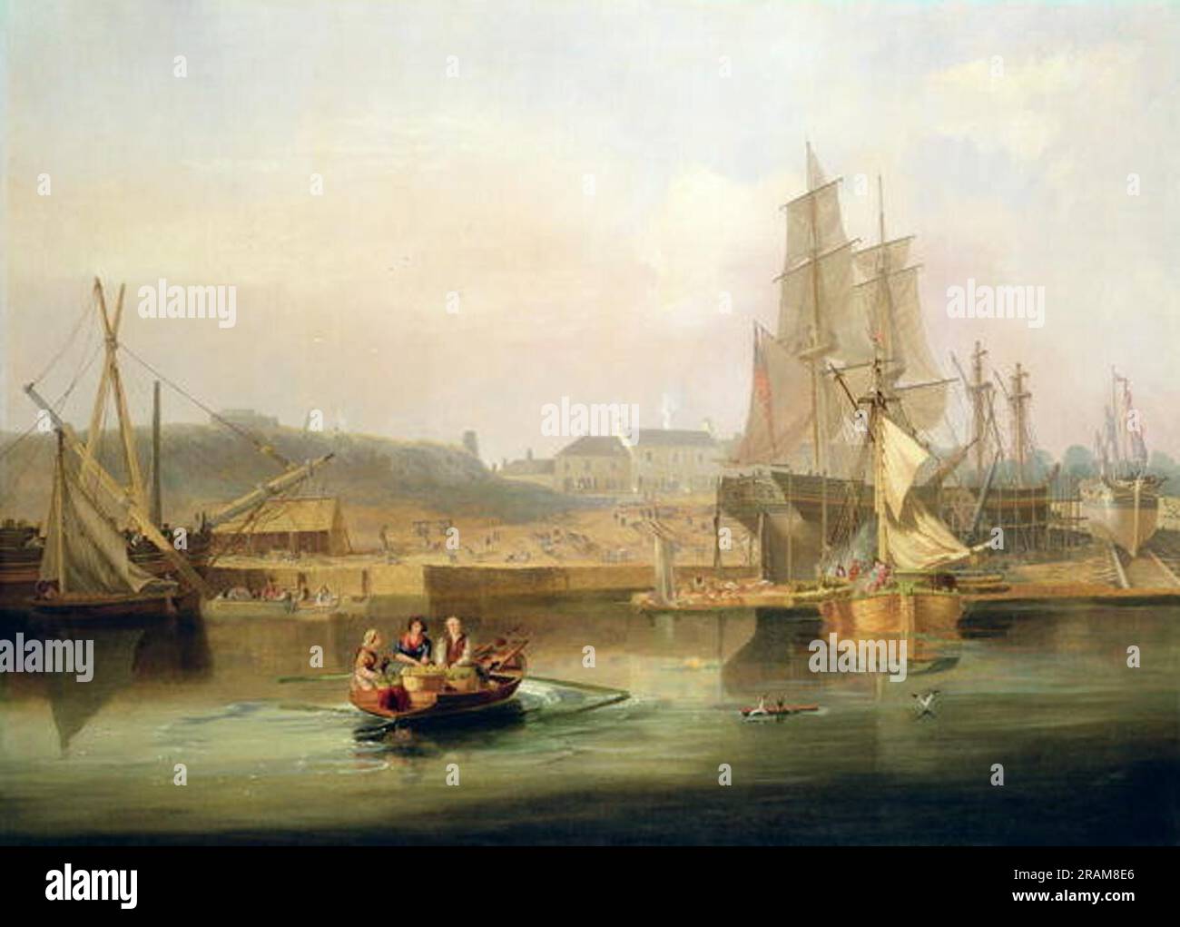 The Shipyard at Hessle Cliff 1820 by John Wilson Carmichael Stock Photo ...