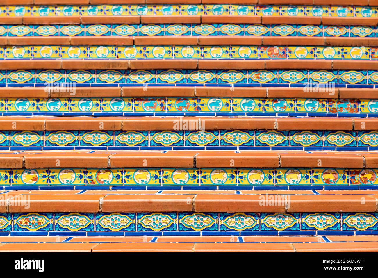 Detailed elements of ancient tiles on the steps close-up Stock Photo ...