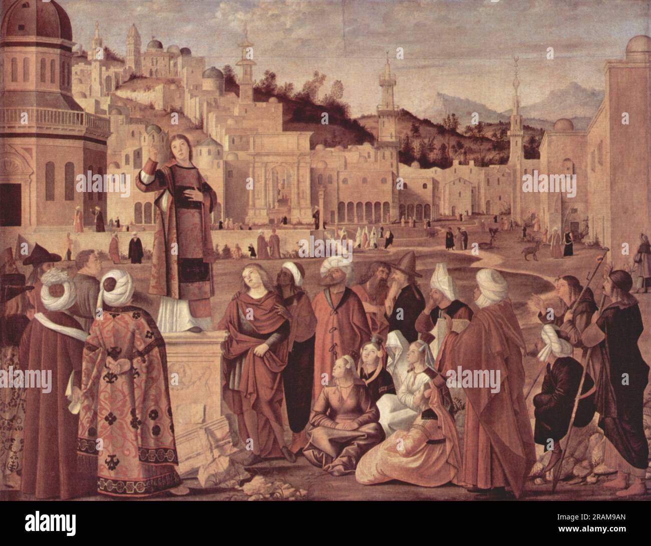 St. Stephen Preaching 1514; Italy by Vittore Carpaccio Stock Photo - Alamy