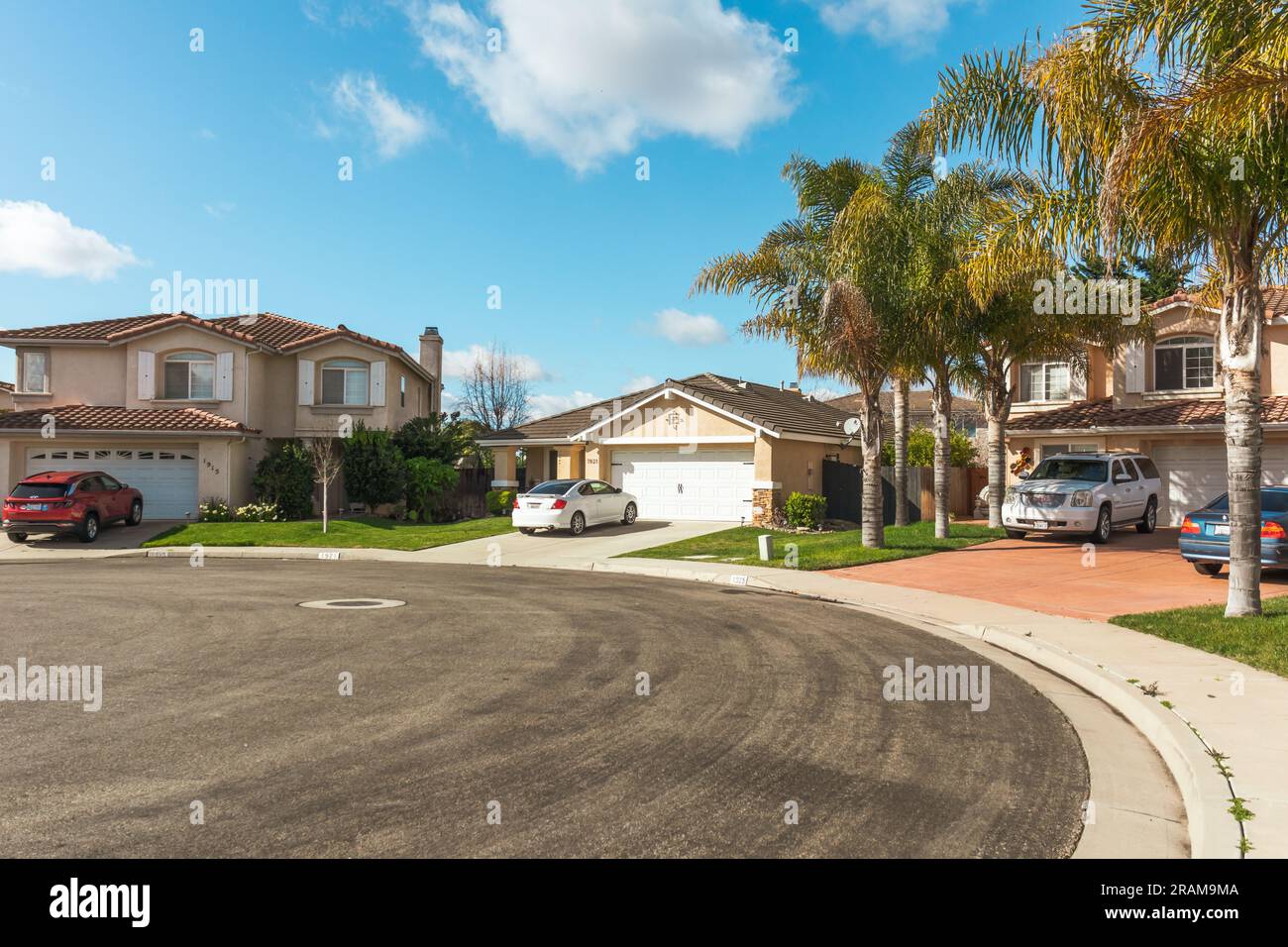 Santa Maria, California, USA - January 17, 2023. Beautiful houses with ...