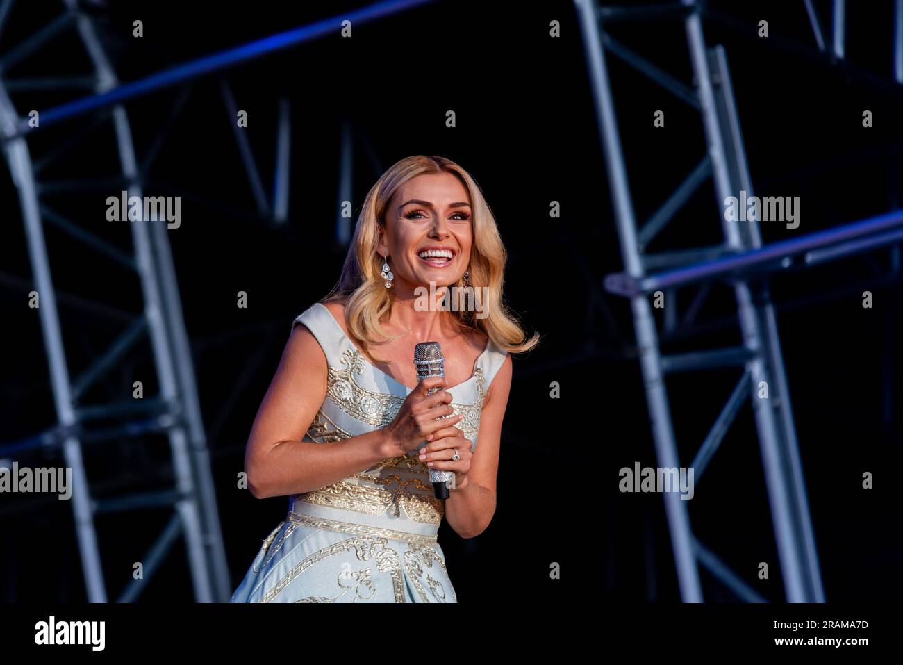 Katherine Jenkins performing at a music festival in Maldon, Essex, UK ...