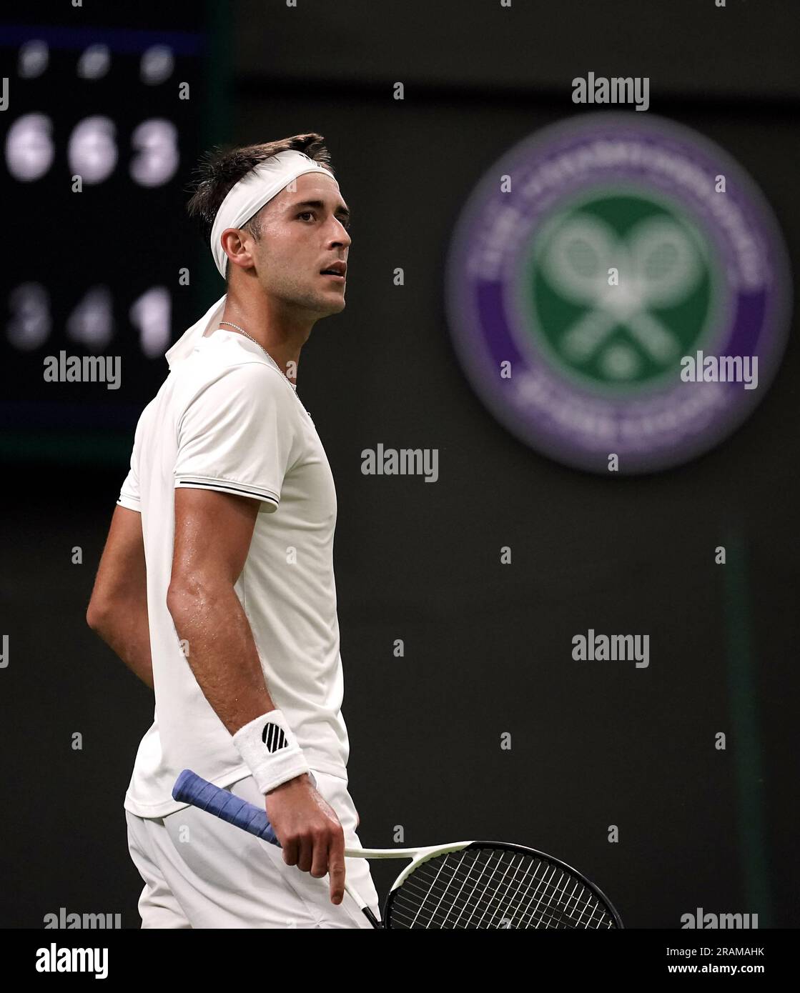 Tomas Martin Etcheverry in action against Bernabe Zapata Miralles (not ...