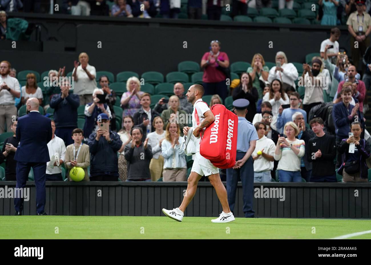 Daniel Evans looks dejected after his defeat on day two of the 2023 ...