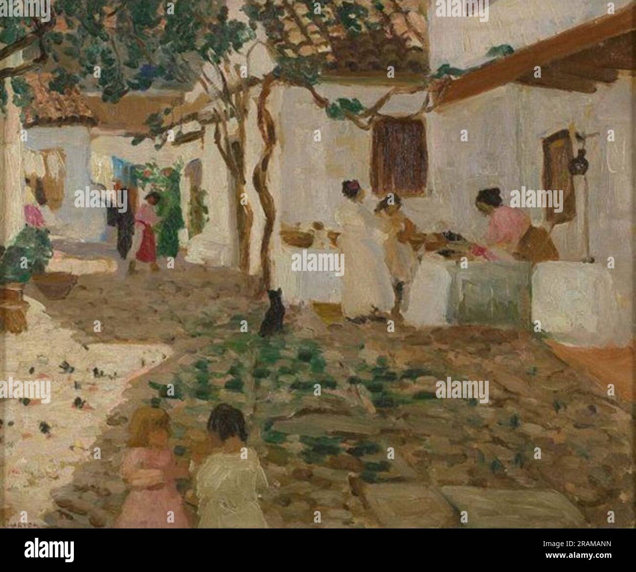 The Spanish Courtyard 1907 by Ethel Carrick Stock Photo - Alamy