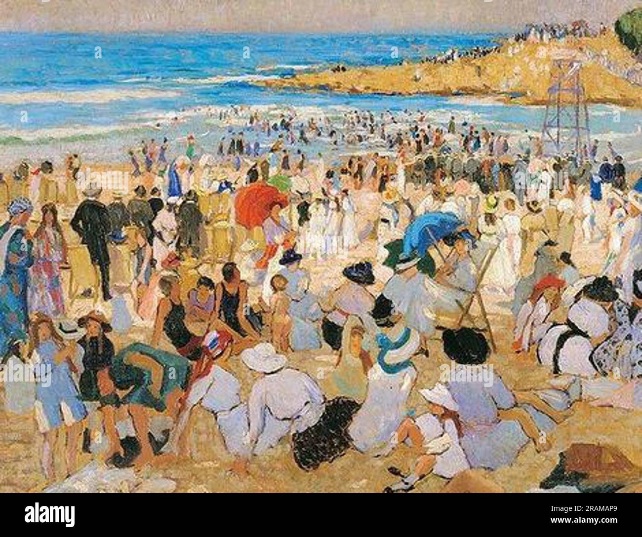 Manly Beach, Summer is Here 1913 by Ethel Carrick Stock Photo - Alamy