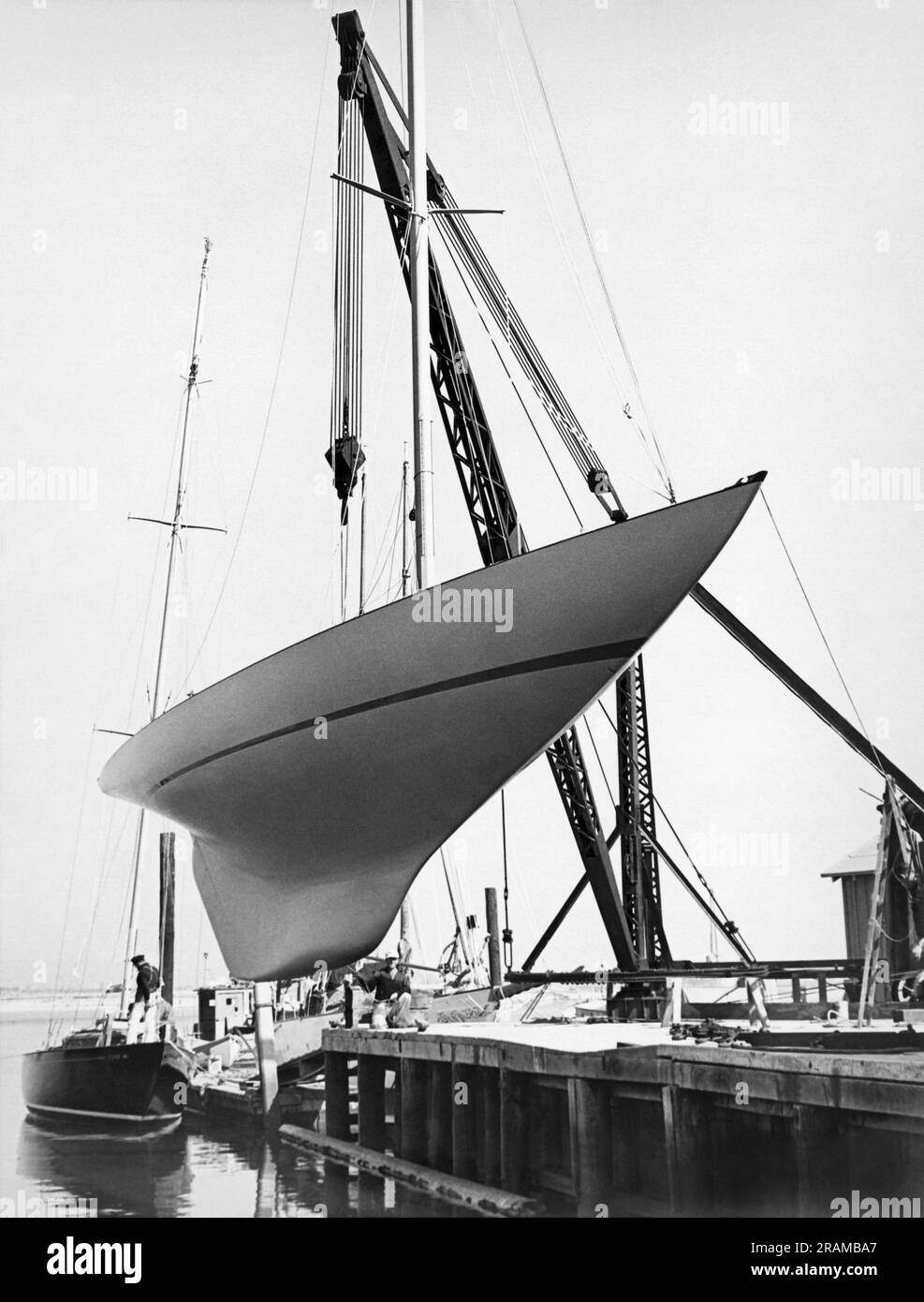 Los Angeles, California: February, 1937 The new 8 meter racing yacht ...