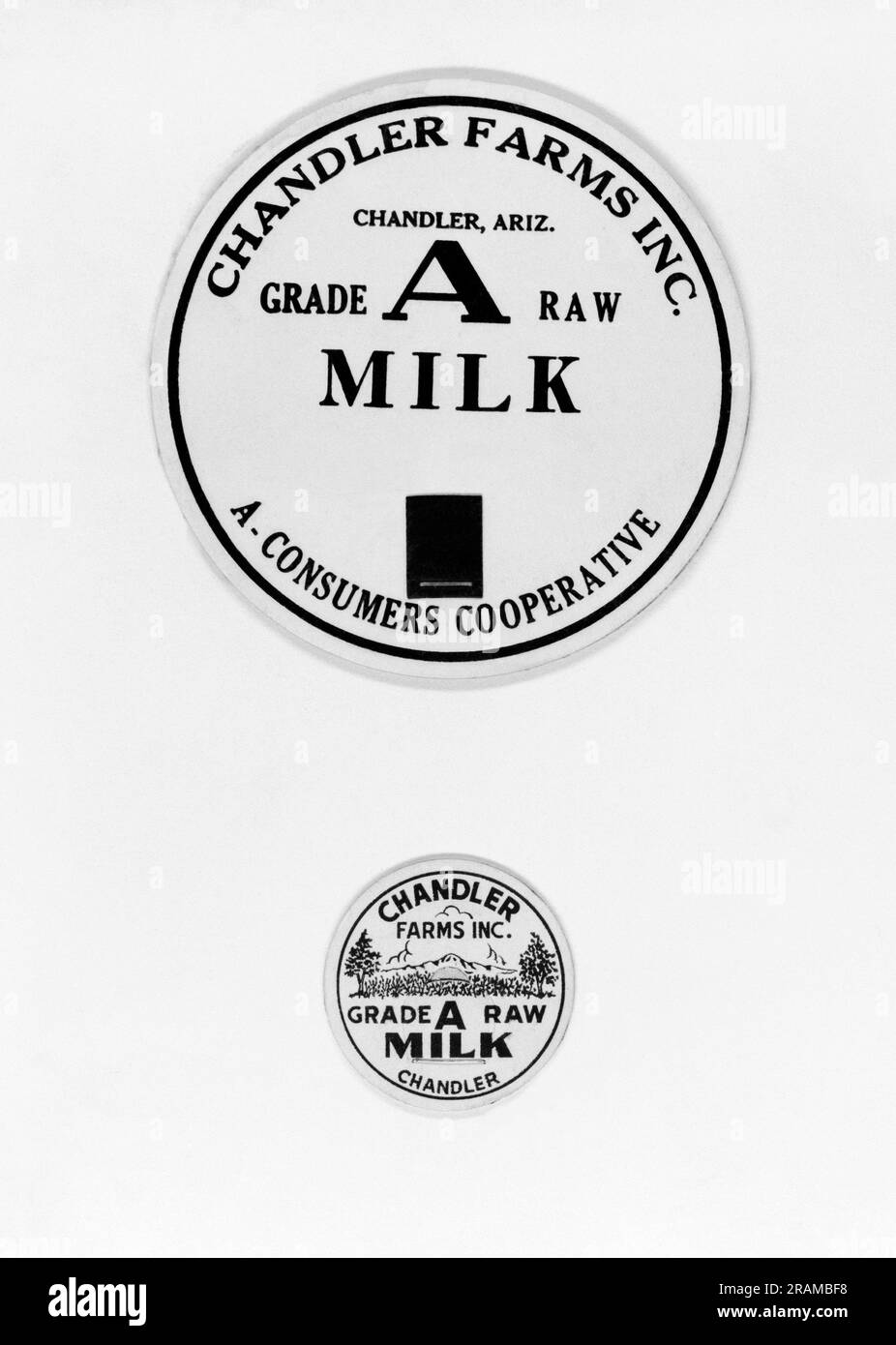 Chandler, Arizona: 1940 Milk caps used at the Chandler Dairy Co-op ...