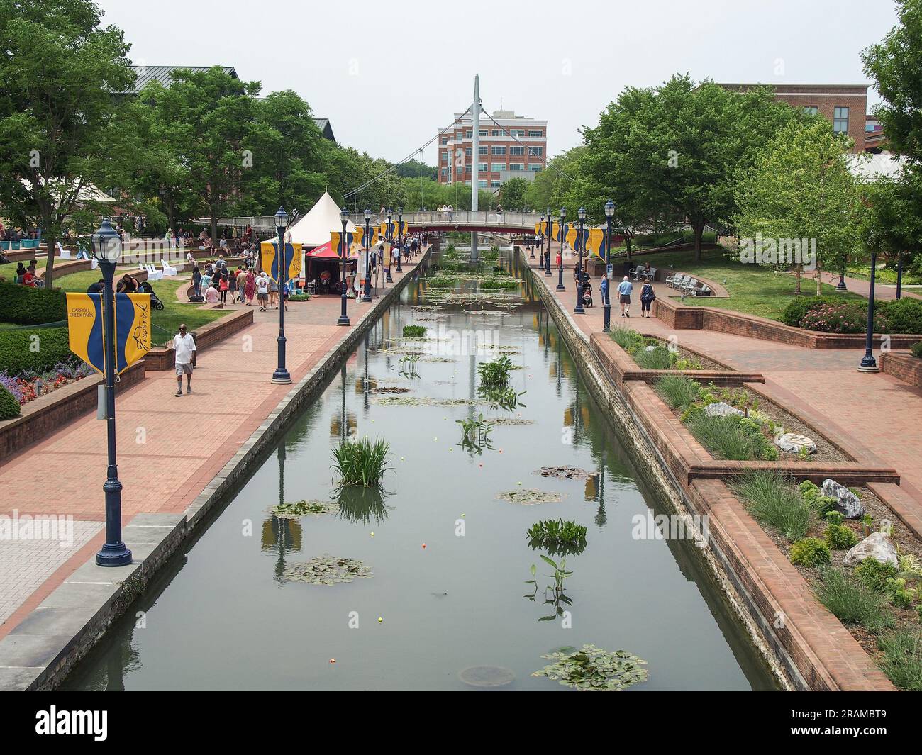 People enjoying Carroll Creek Park in Frederick, Maryland, June 3, 2023 ...