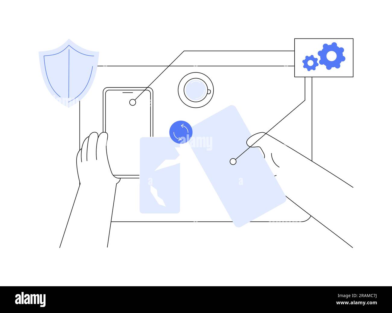 Smartphone screen protectors abstract concept vector illustration Stock ...