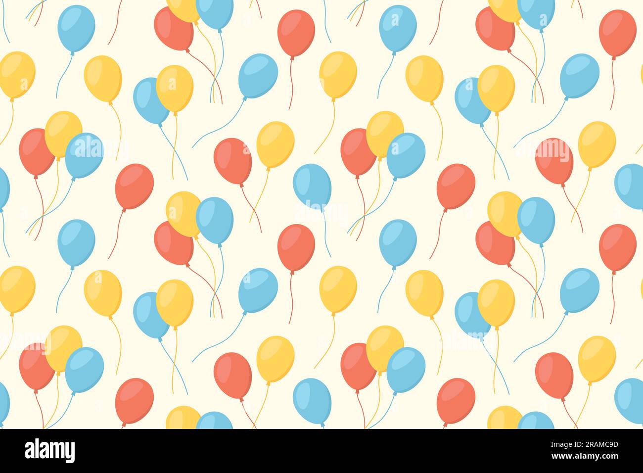 colorful balloons seamless pattern; children's party; birthday, baby shower- vector illustration ...
