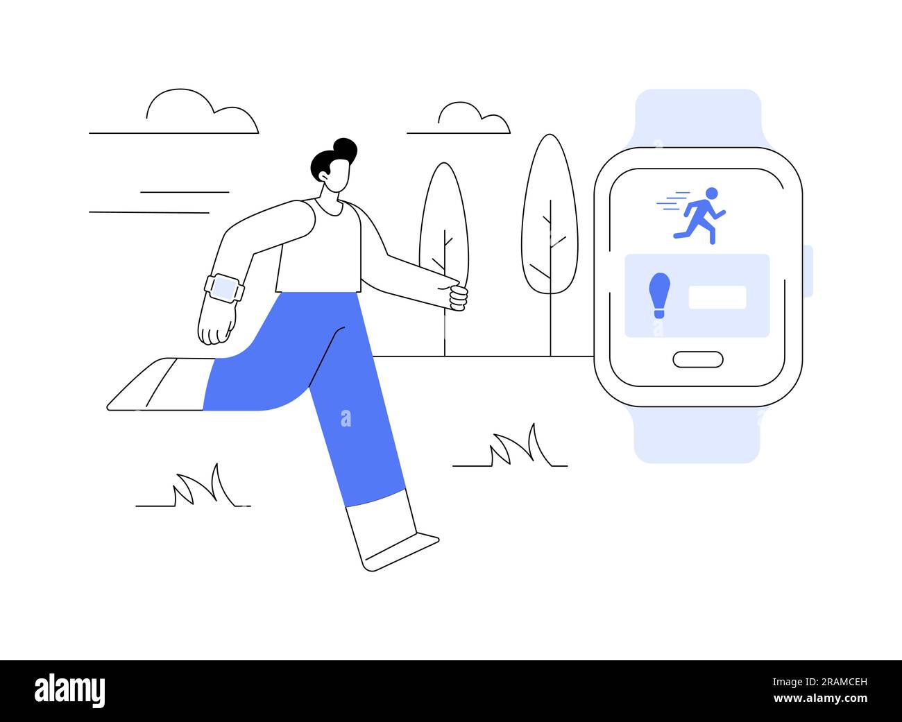 Smartwatch as a fitness tracker abstract concept vector illustration ...