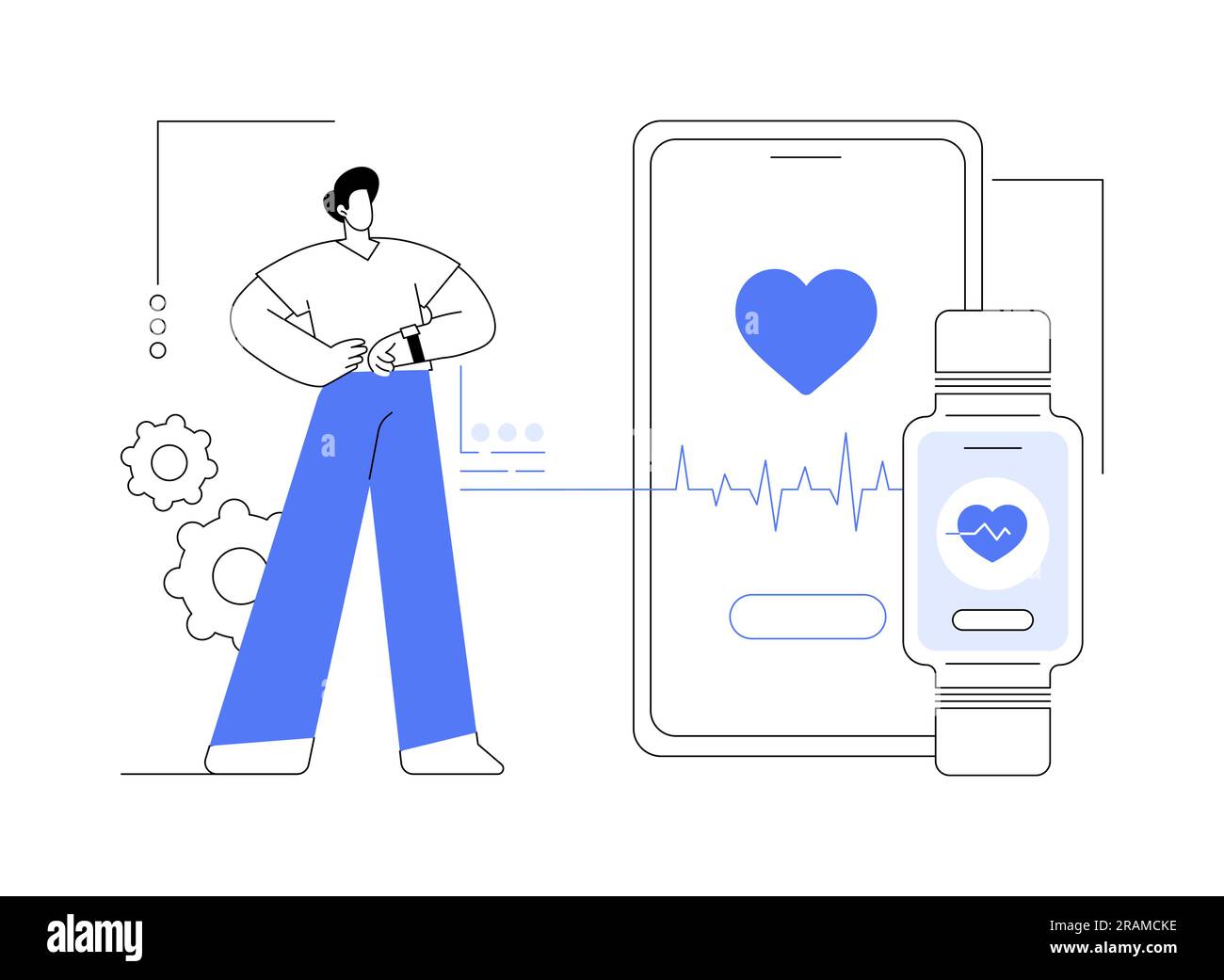 Smartwatch heart rate monitoring abstract concept vector illustration Stock Vector Image & Art ...