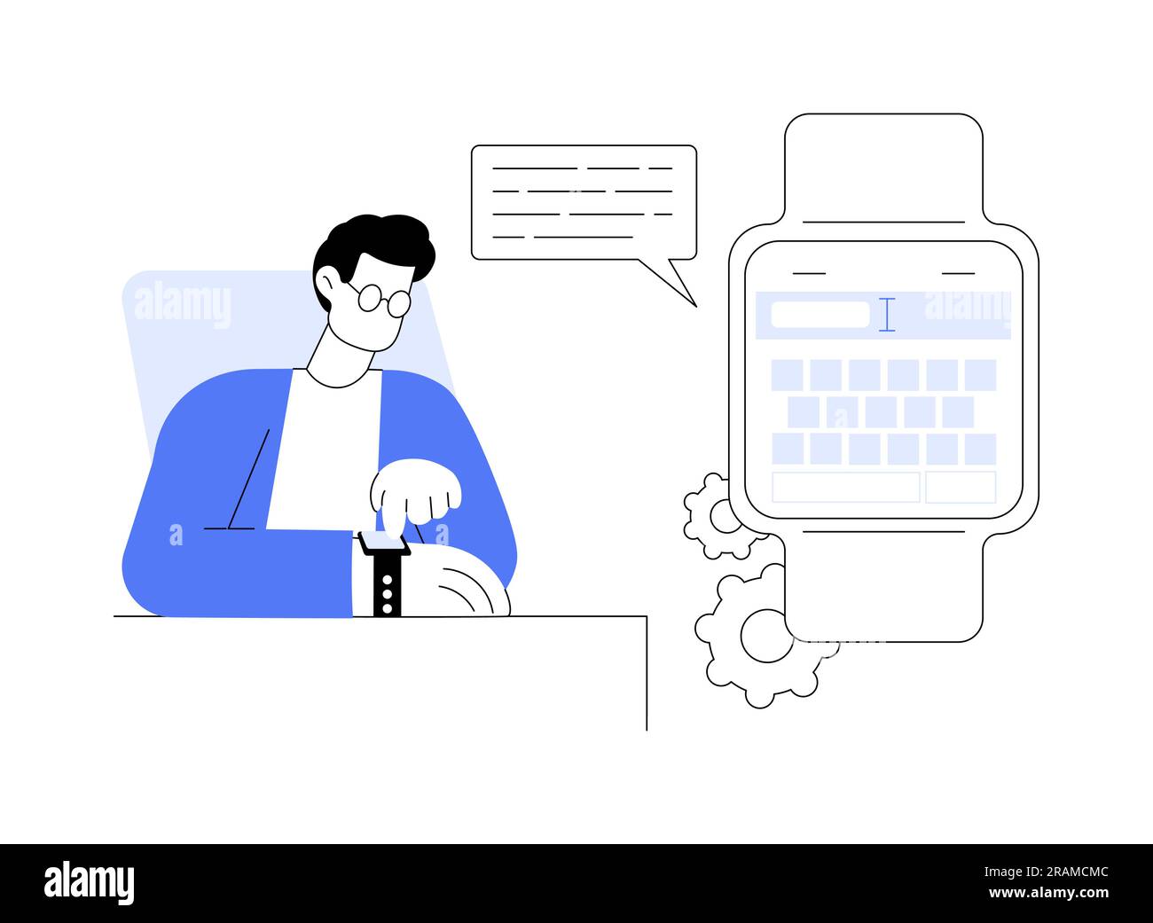 Reply to messages with smartwatch abstract concept vector illustration ...