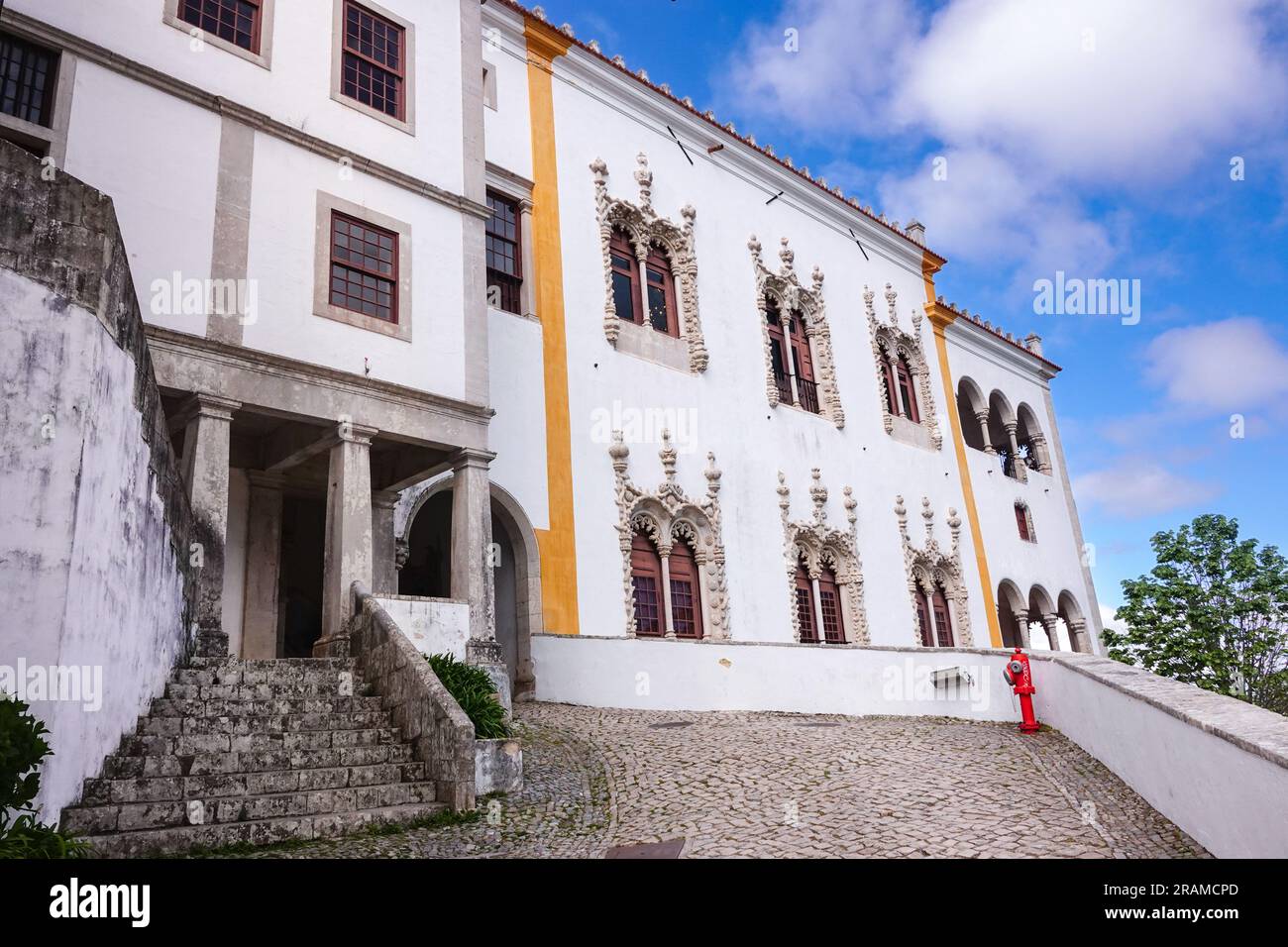 The historic Sintra National Palace or in Palácio Nacional de Sintra ...