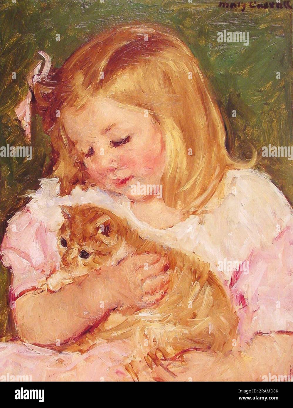 Sara Holding A Cat 1908 by Mary Cassatt Stock Photo - Alamy
