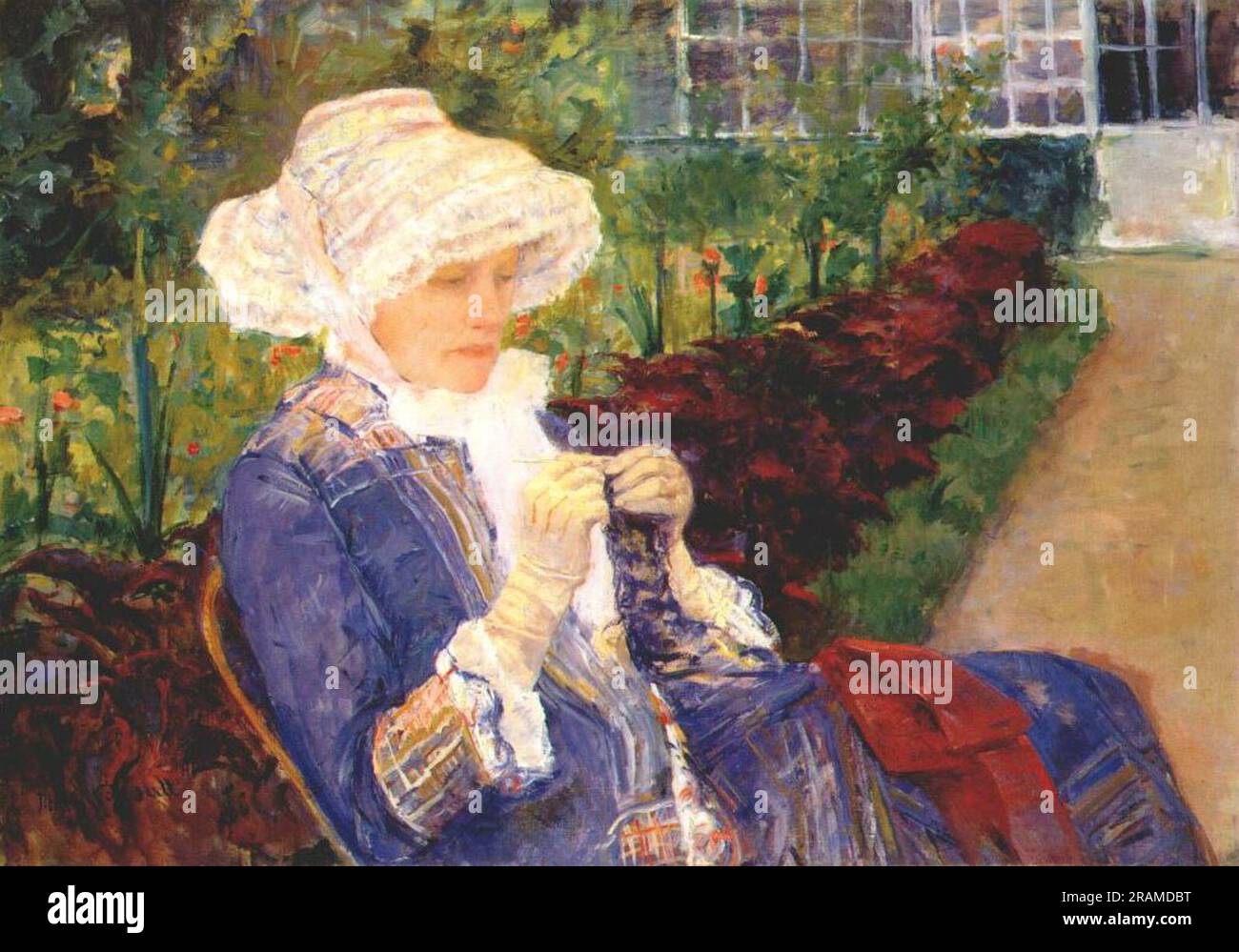 Lydia Crocheting in the Garden at Marly 1880 by Mary Cassatt Stock ...