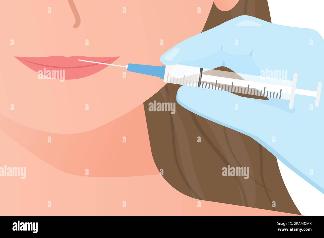 lips injection for increase shape; aesthetic medicine clinic concept ...