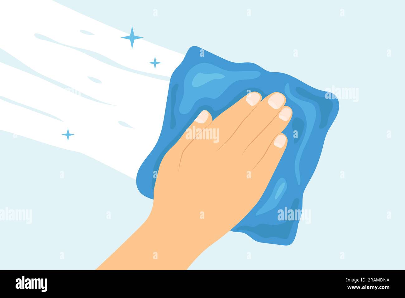 hand cleaning surface with cloth- vector illustration Stock Vector ...