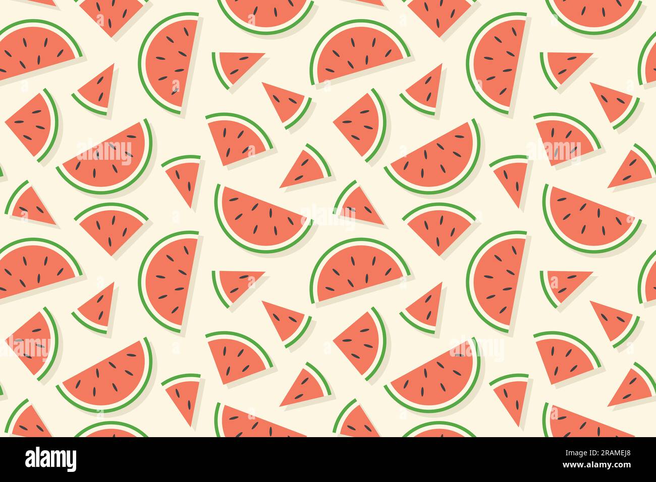 summer seamless pattern with watermelons- vector illustration Stock ...