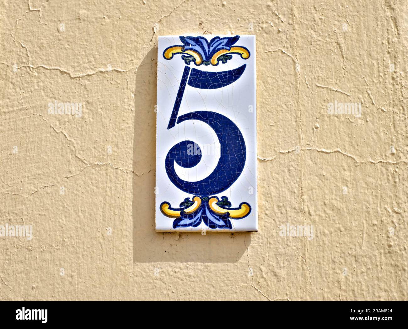 Five, number 5, decorative digit on pale background Stock Photo - Alamy