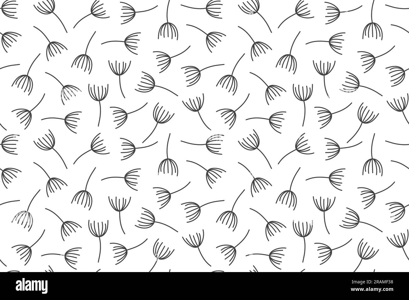 seamless pattern with black dandelion seeds- vector illustration Stock ...