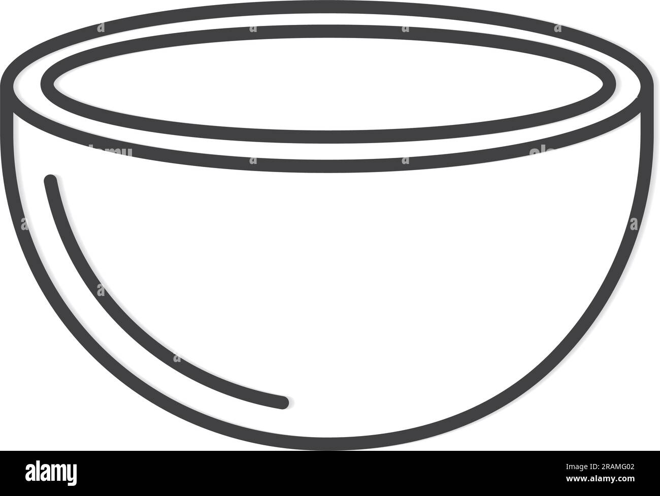 black outline of kitchen soup bowl- vector illustration Stock Vector ...