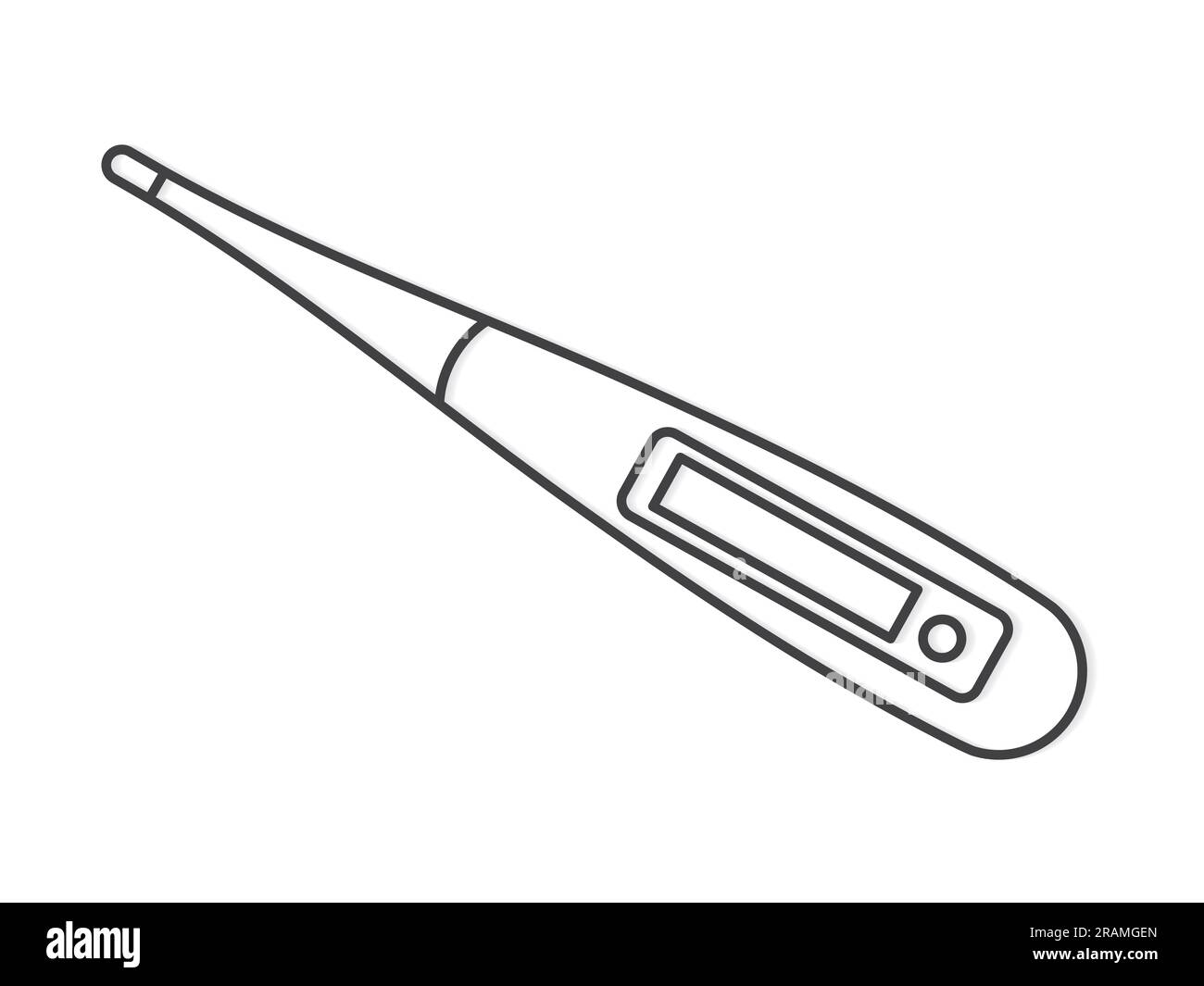 black outline of electric thermometer icon - vector illustration Stock ...