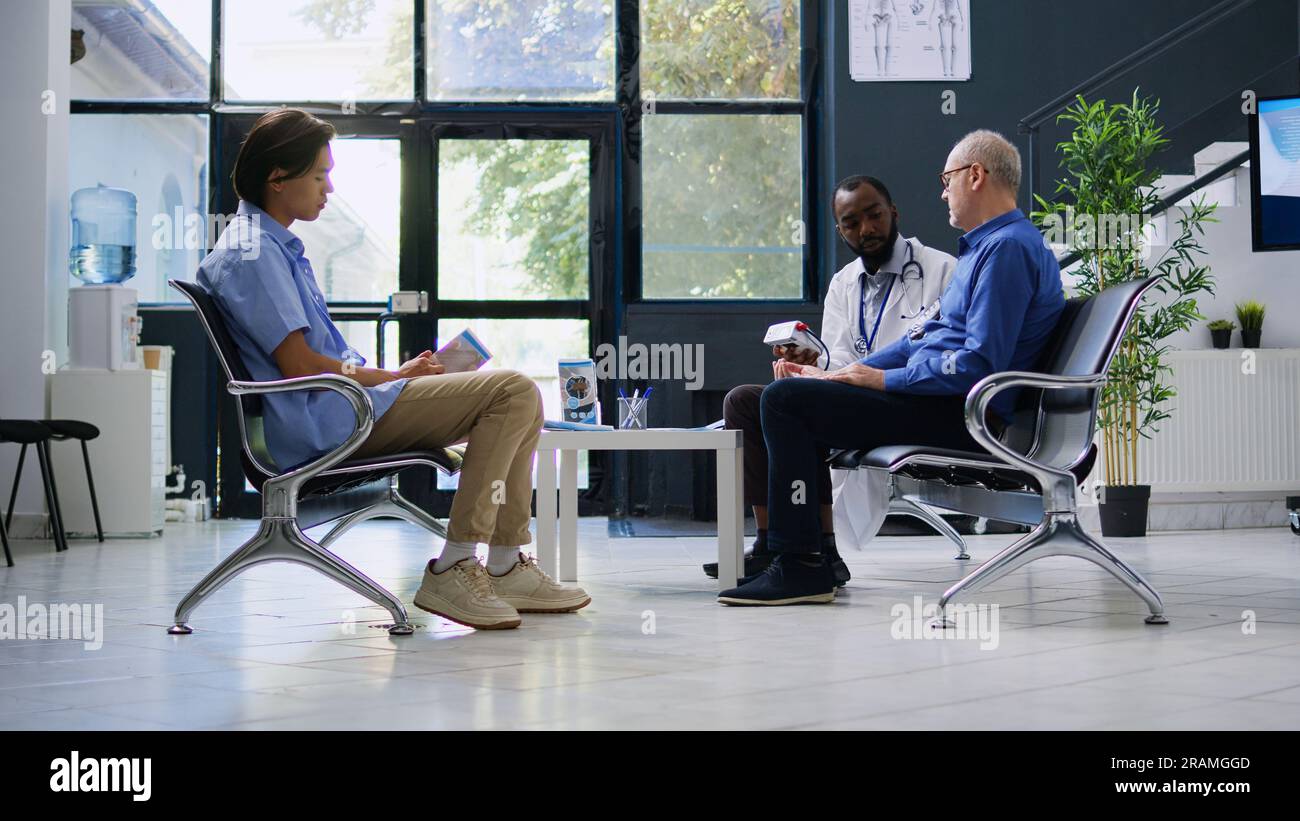 Traumatologist measuring hypertension hypotension hi-res stock ...