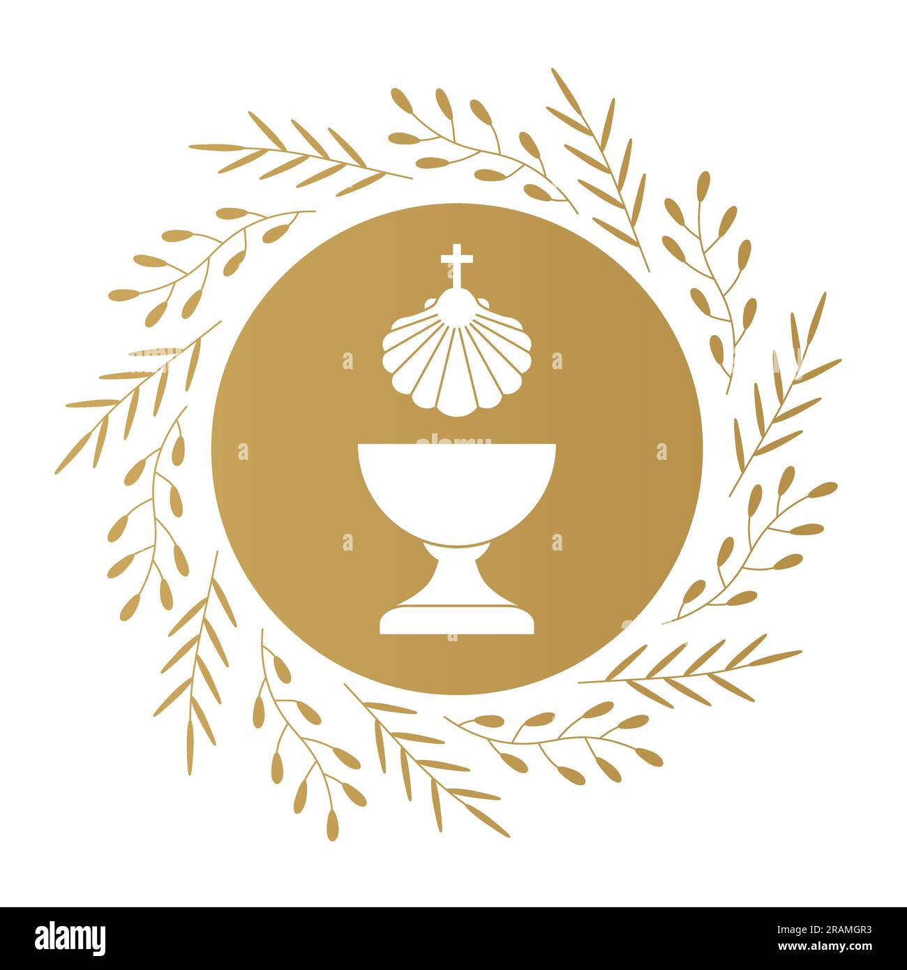 golden Baptism invitation design template -vector illustration Stock ...
