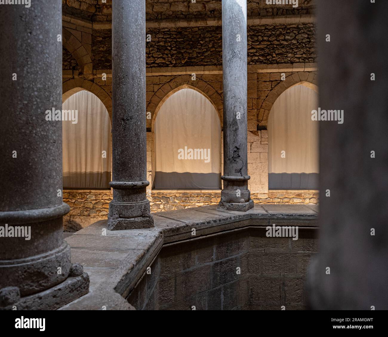 The changing room or apodyterium in the Arab Baths in Gerona, Spain ...