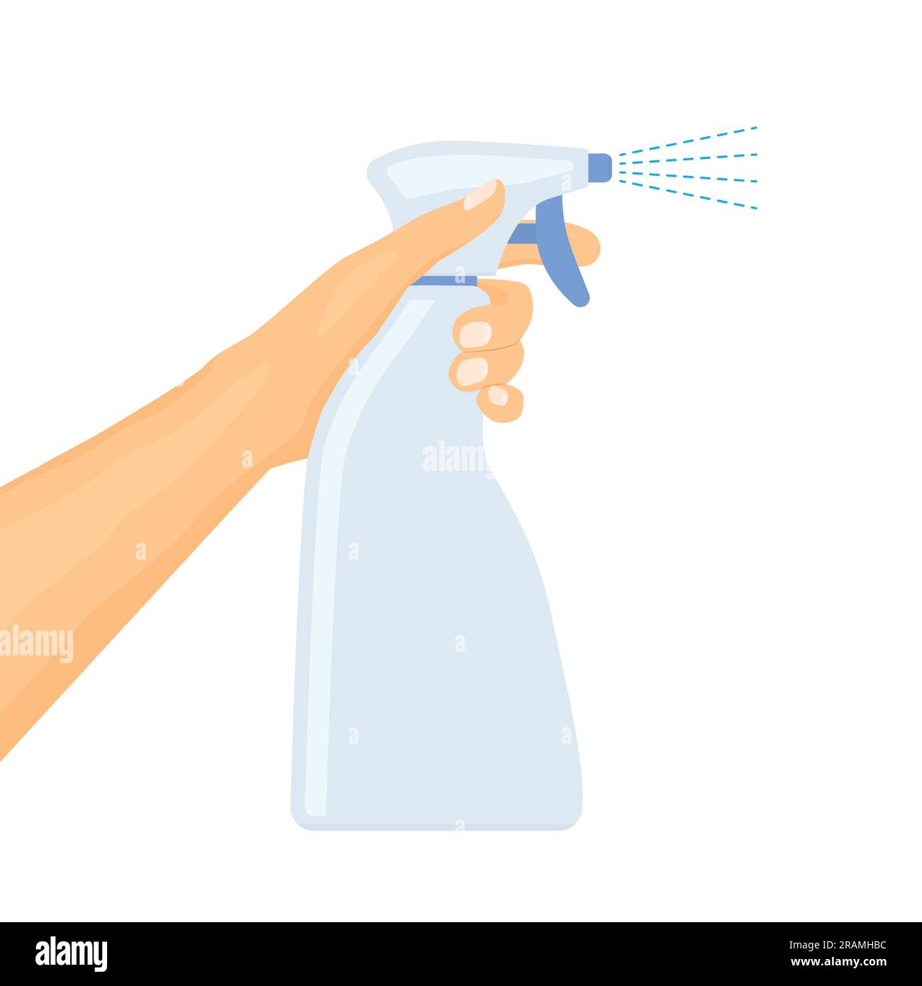 hand holding cleaning spray bottle- vector illustration Stock Vector ...