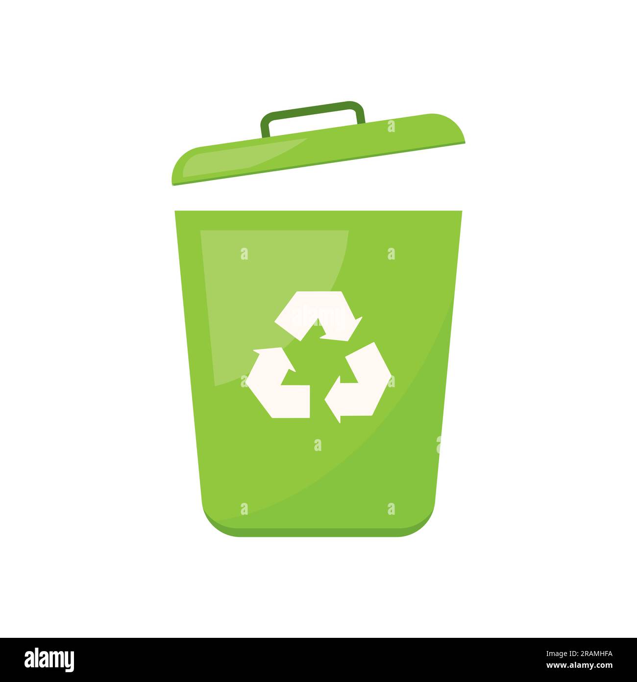 Open Green Recycle Garbage Bin Icon Vector Illustration Stock Vector Image And Art Alamy