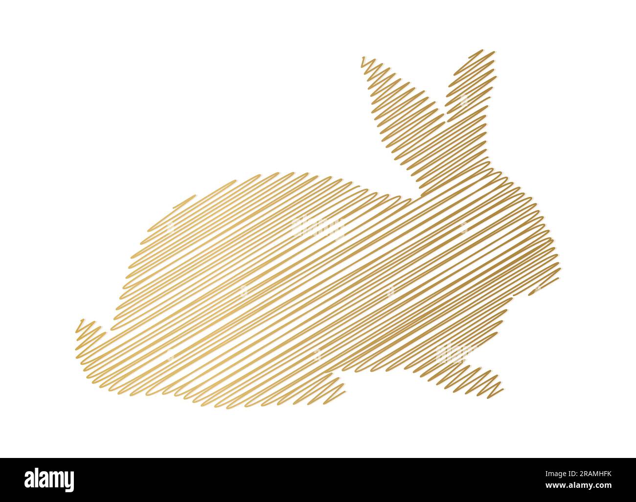 golden easter scribble rabbit- vector illustration Stock Vector Image ...